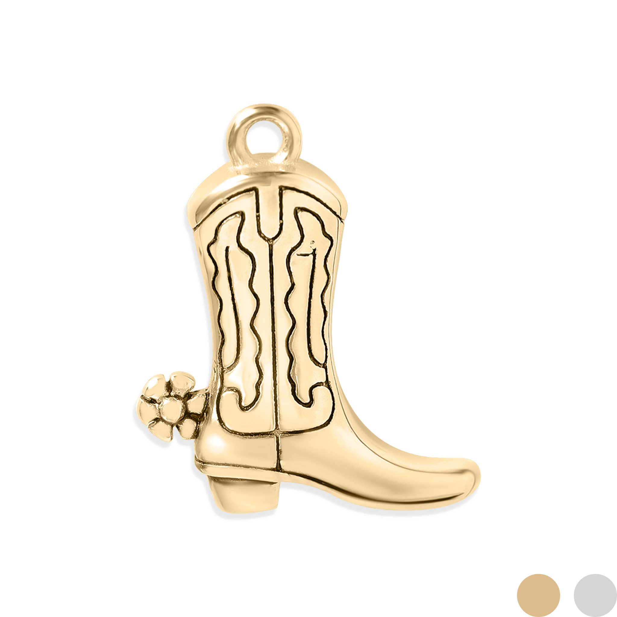 18K Gold PVD Stainless Steel Cowboy Boot Pendant – Humbled Faith