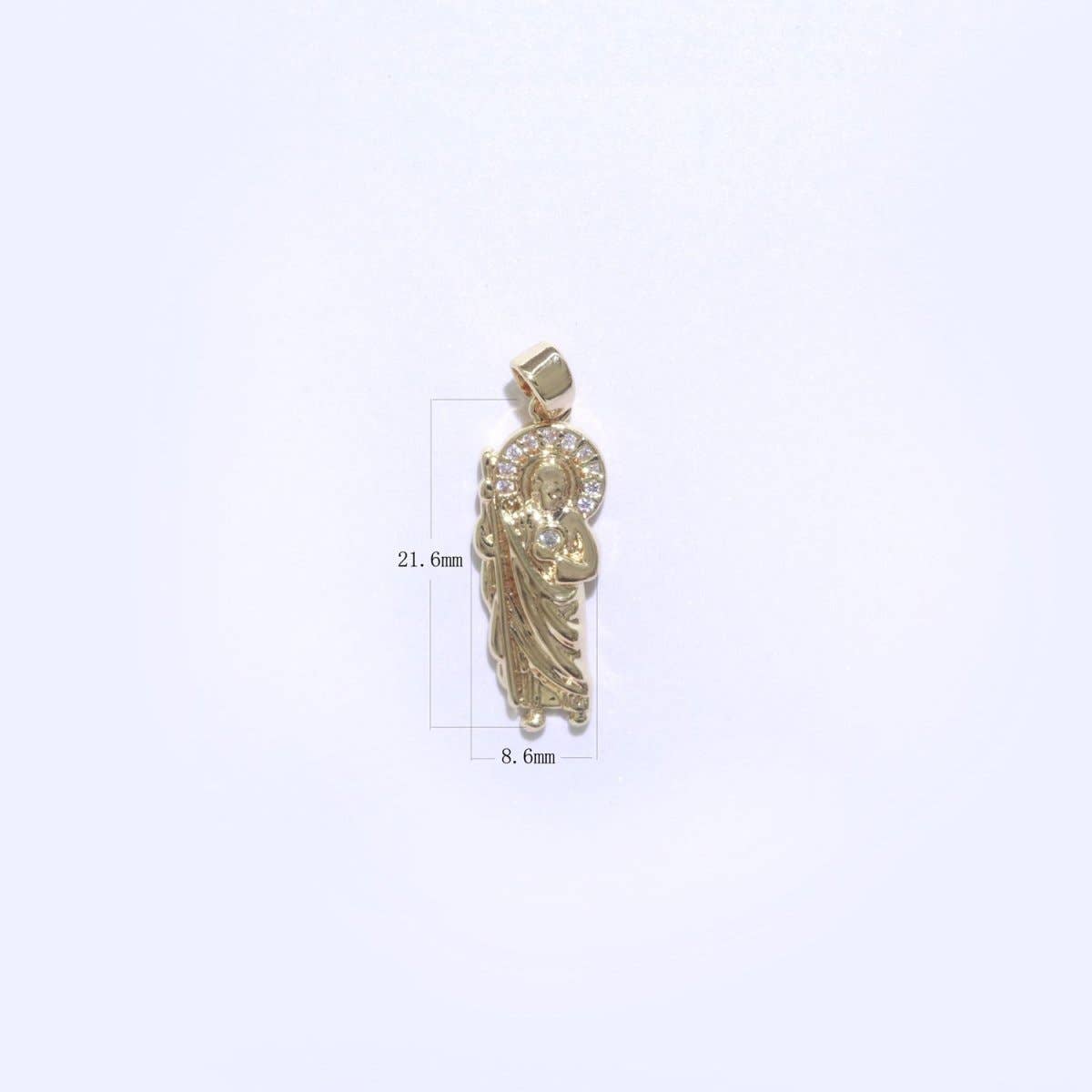 Mini Saint Jude Gold Charm – Humbled Faith